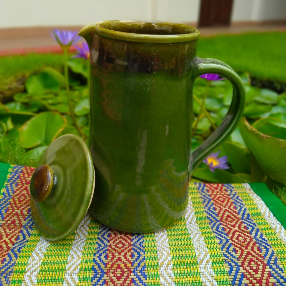 Green Ceramic Water Jug With Water Tumbler – Aura Experience Store