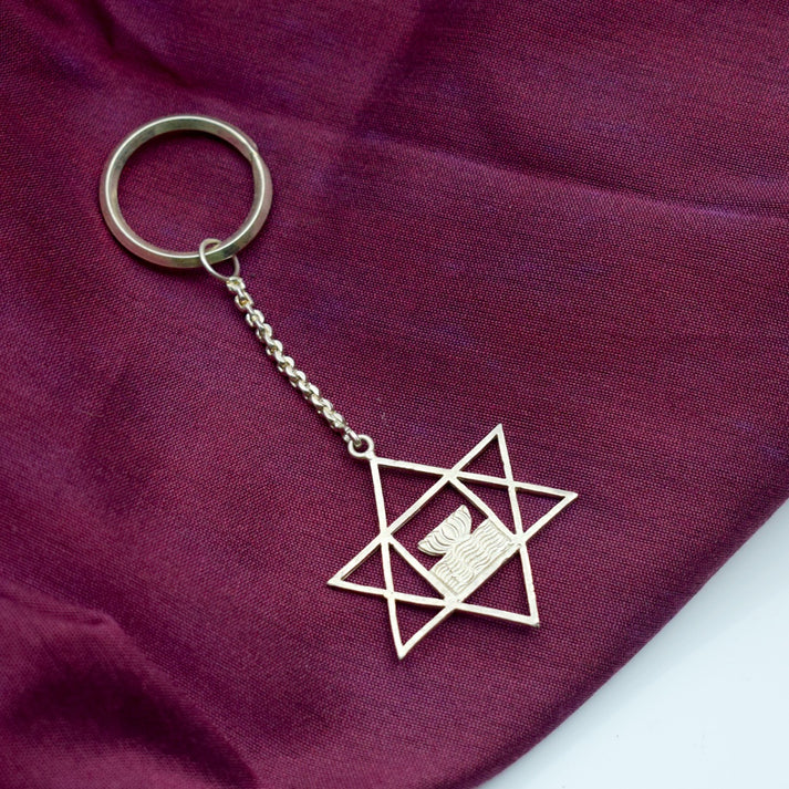 Sri Aurobindo Symbol Silver Jolly Keychain | Pondicherry Ashram | Aura ...