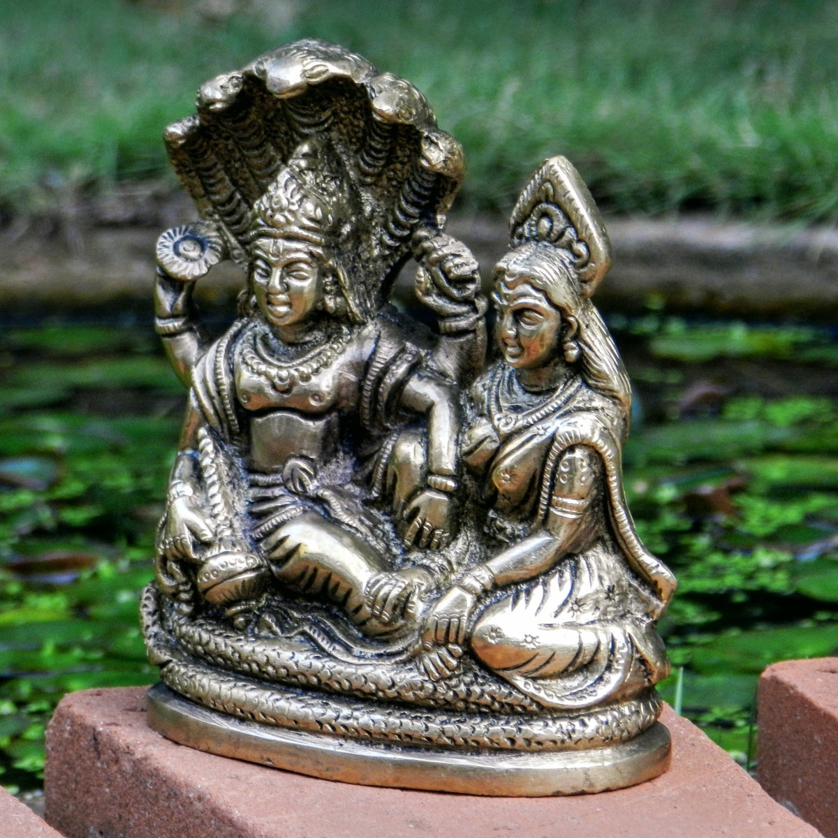 Statues Religious Deity Laxmi Vishnu Resting On Sheshnaag – Aura ...